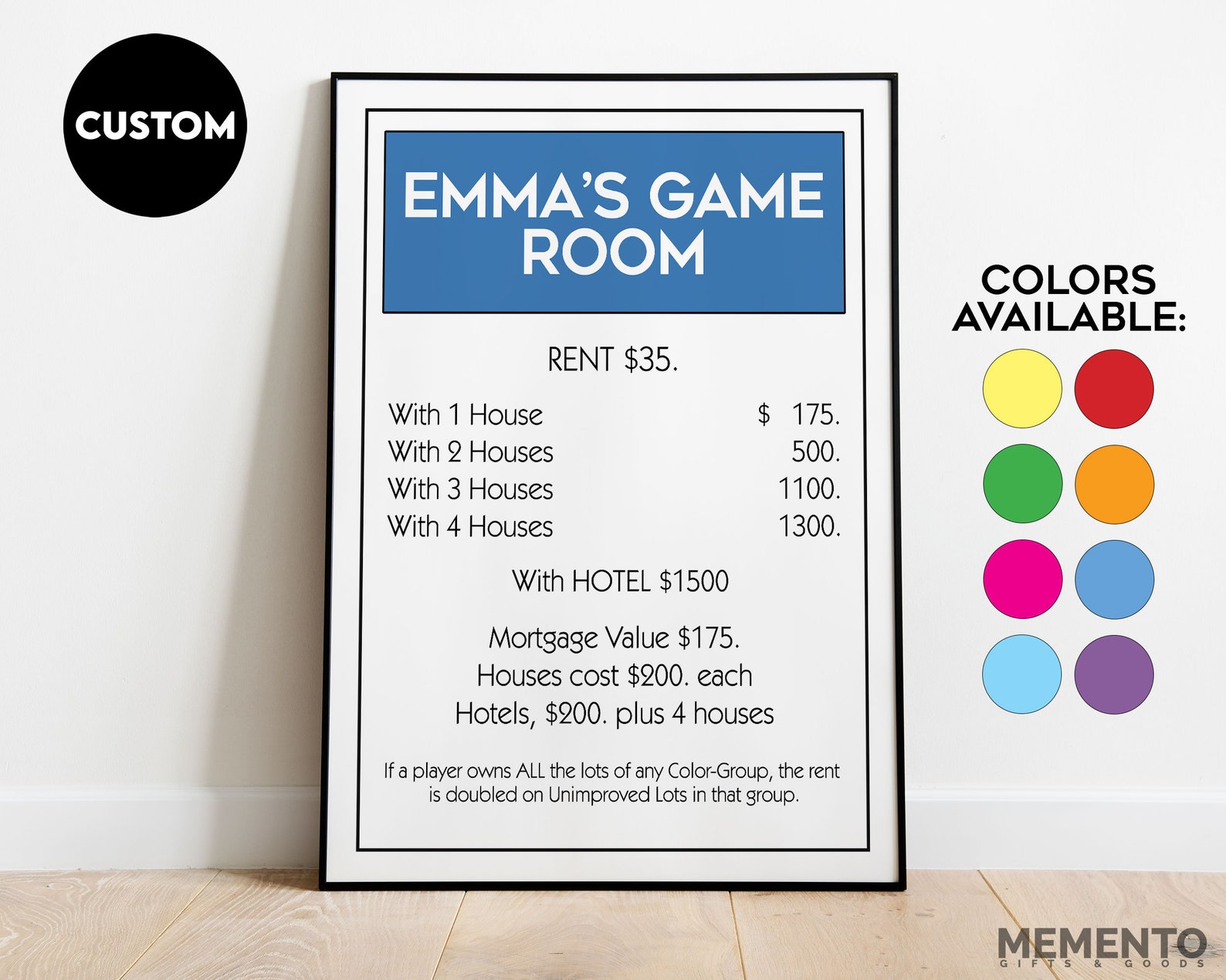 Custom Monopoly Title Poster Classic Board Game Art Gaming - Etsy