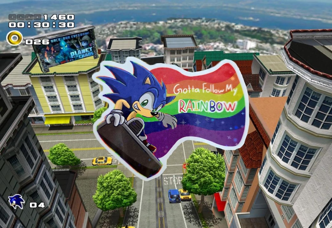Holographic Vinyl "gotta Follow My Rainbow" Sonic the Hedgehog Pride ...