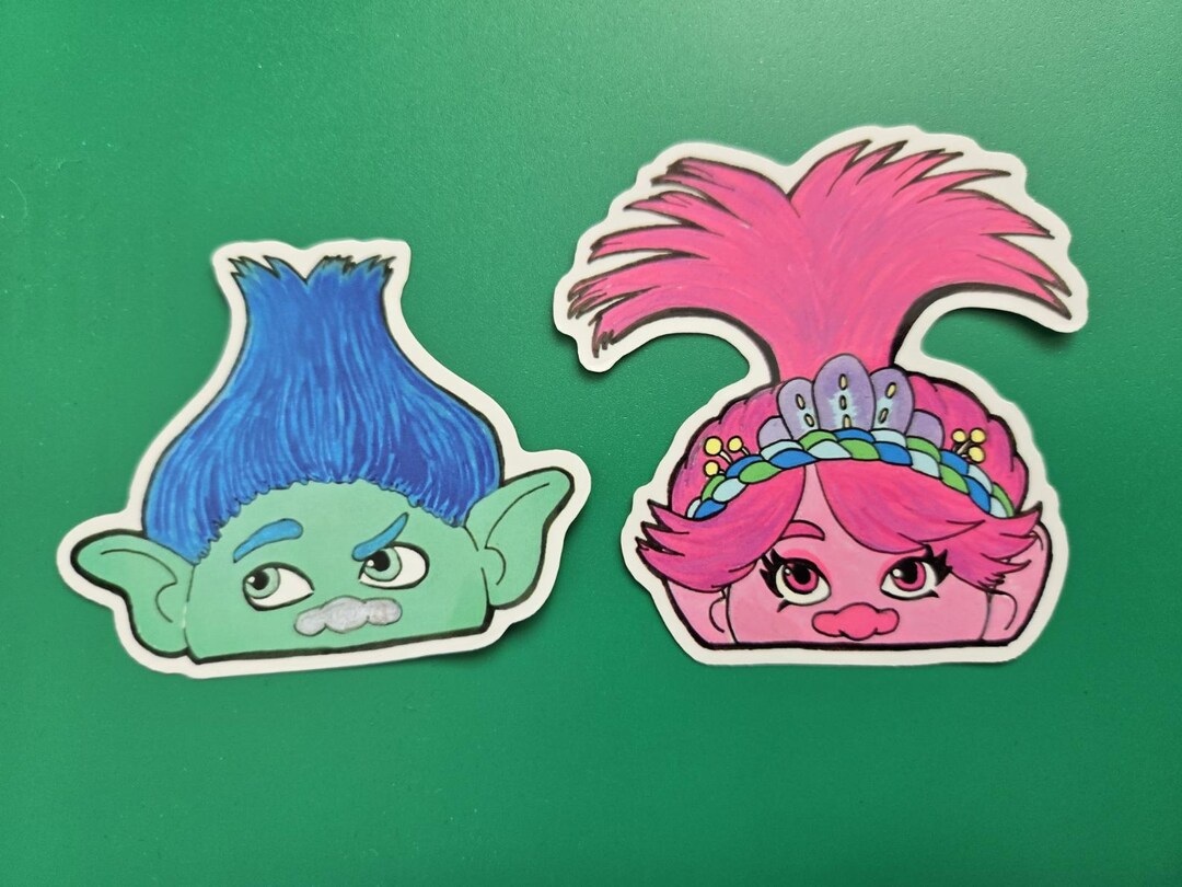 Handmade Troll Transparent Vinyl Peeker Stickers - Etsy