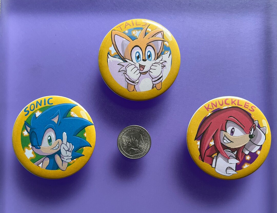 Sonic the Hedgehog 2.25in Team Sonic Character Ring Buttons Pins ...