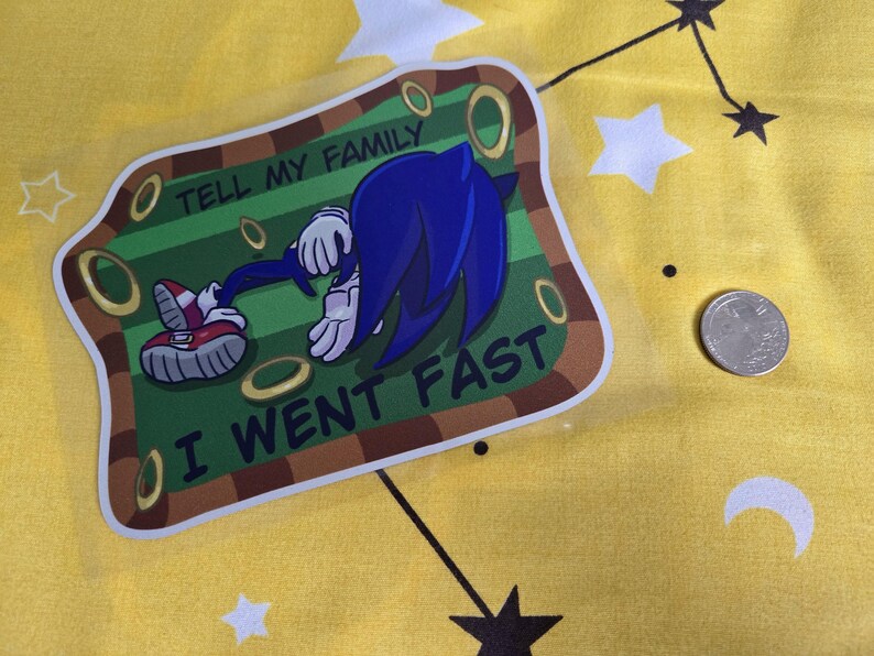 Reflective Sonic the Hedgehog Bumper Sticker: "tell My Family, I Went ...