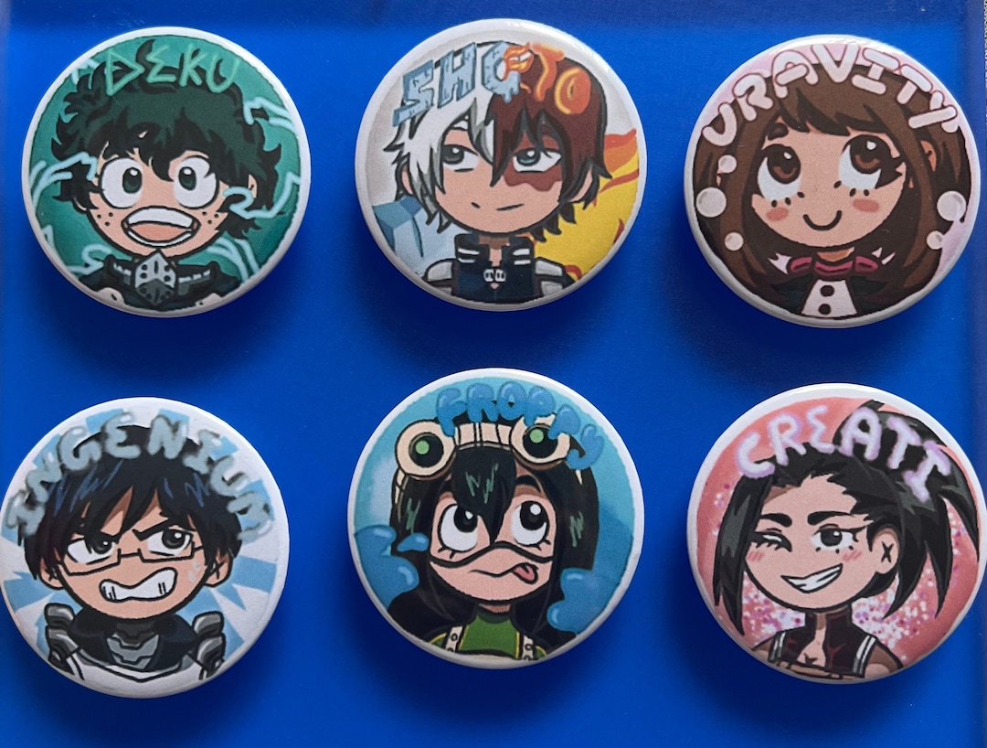 MHA 2.25in Class 1A Character Buttons Pins Pinback Deku Squad - Etsy