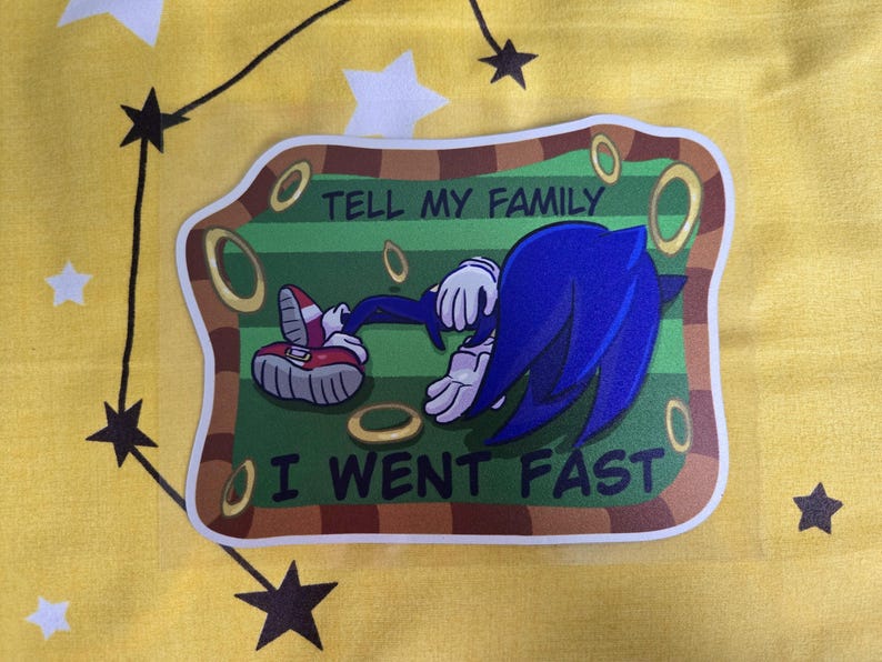 Reflective Sonic the Hedgehog Bumper Sticker: "tell My Family, I Went ...