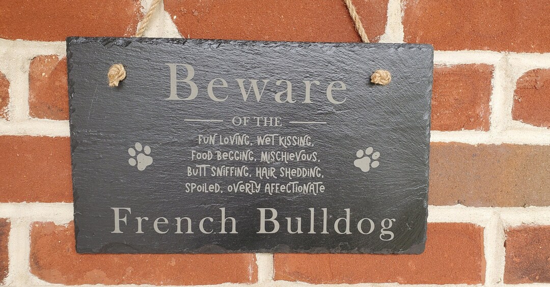 Engraved Slate Dog Sign, Beware of Dog, Personalized Pet Breed - Etsy