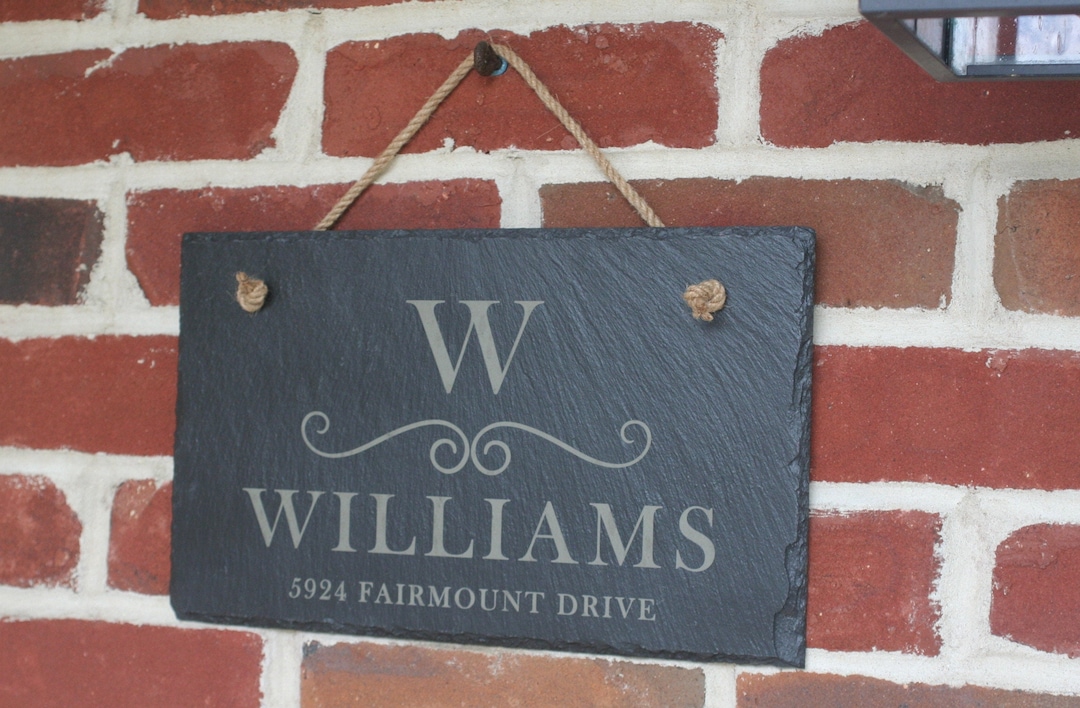 Slate Address Sign, Slate House Sign, Outdoor Slate Sign, Address Sign ...