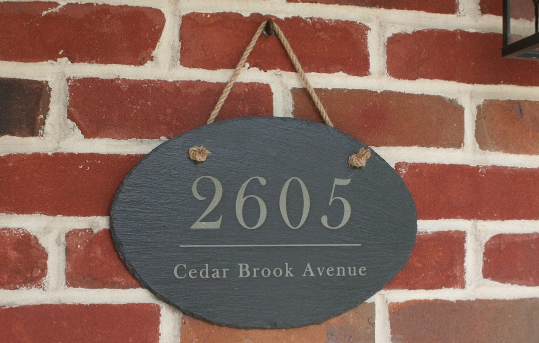 Slate Sign, Slate Address Sign, Engraved Address Sign, Housewarming ...