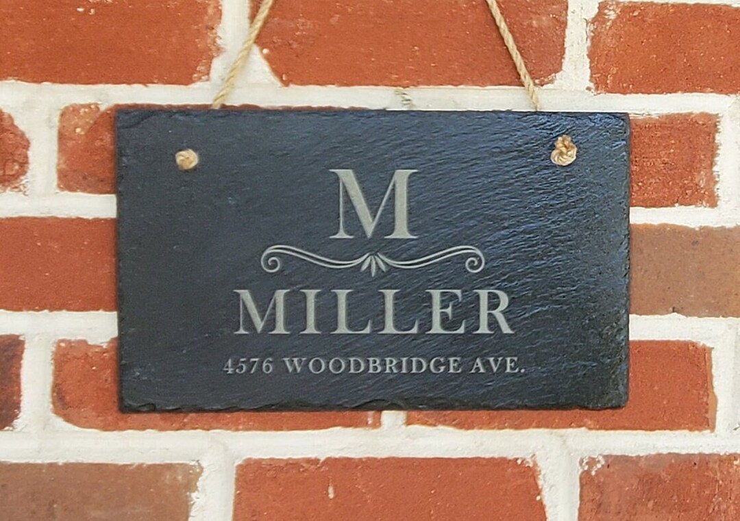 Slate House Sign, Slate Address Sign, Outdoor Door Sign, Slate Sign ...