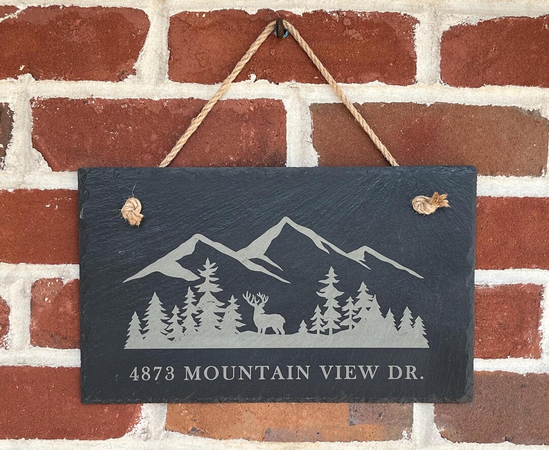 Outdoor Slate Sign, Address Sign, Slate Address Sign, Mountain House ...
