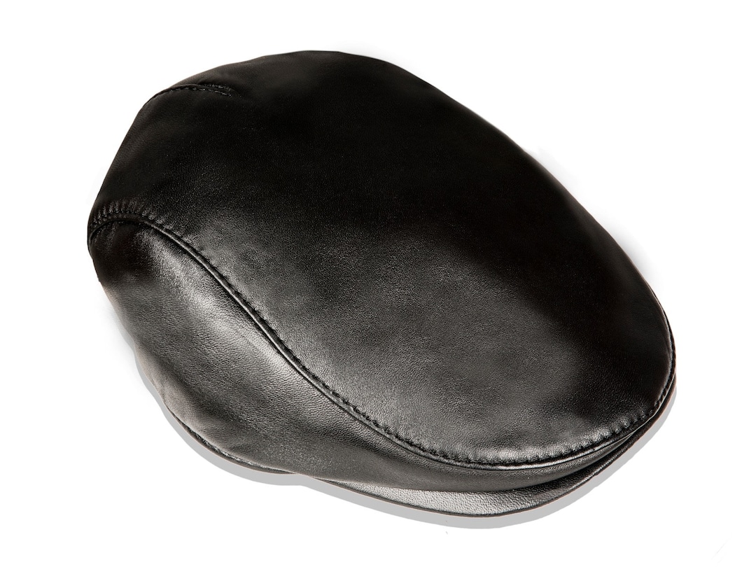 Handmade Black Leather Ivy Cap, Classic Flat Cap for Men - Etsy