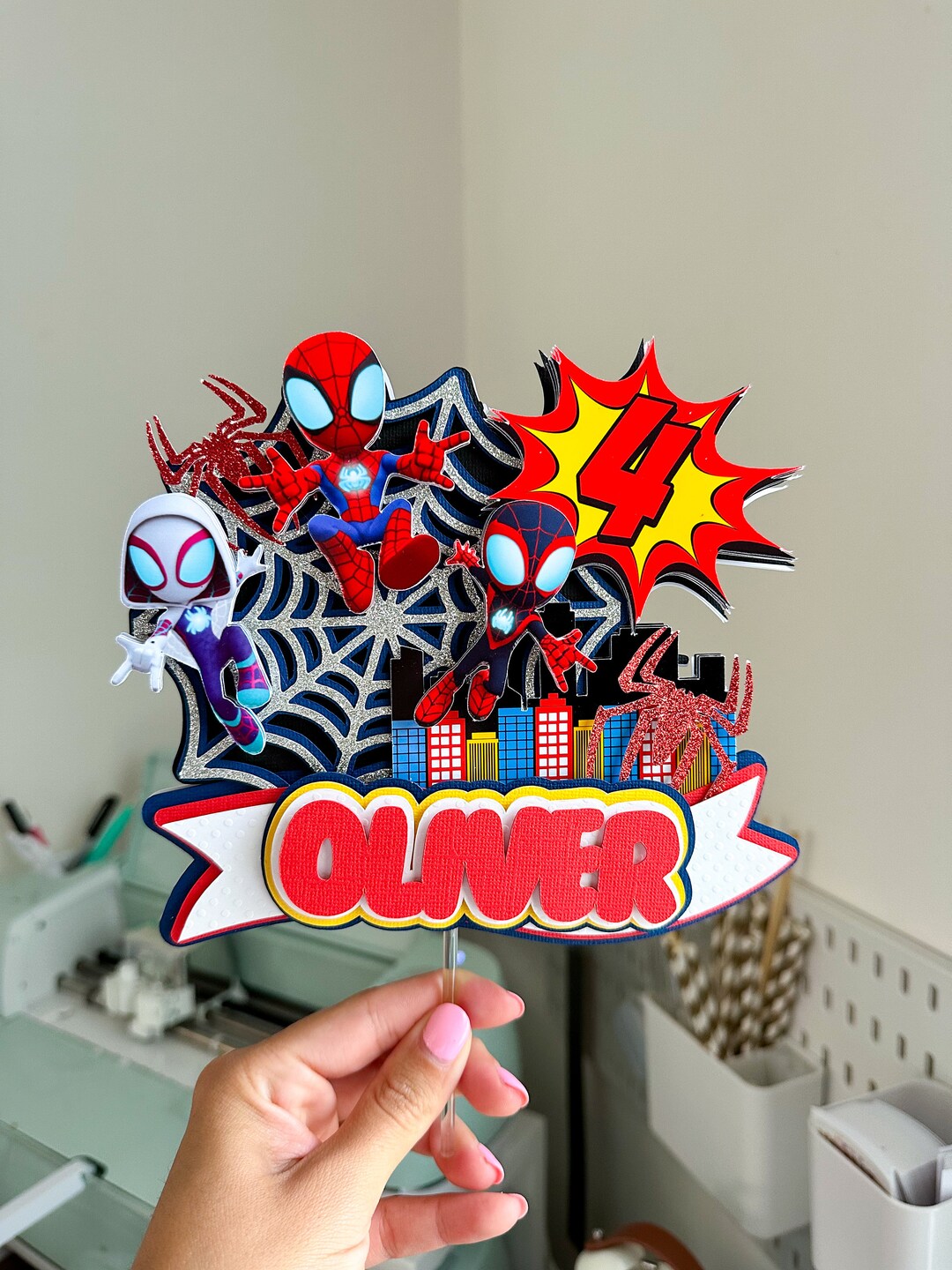 Spider Cake Topper, Spidey and His Amazing Friends Cake Topper ...