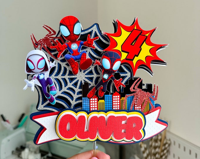 Spider Cake Topper, Spidey and His Amazing Friends Cake Topper ...