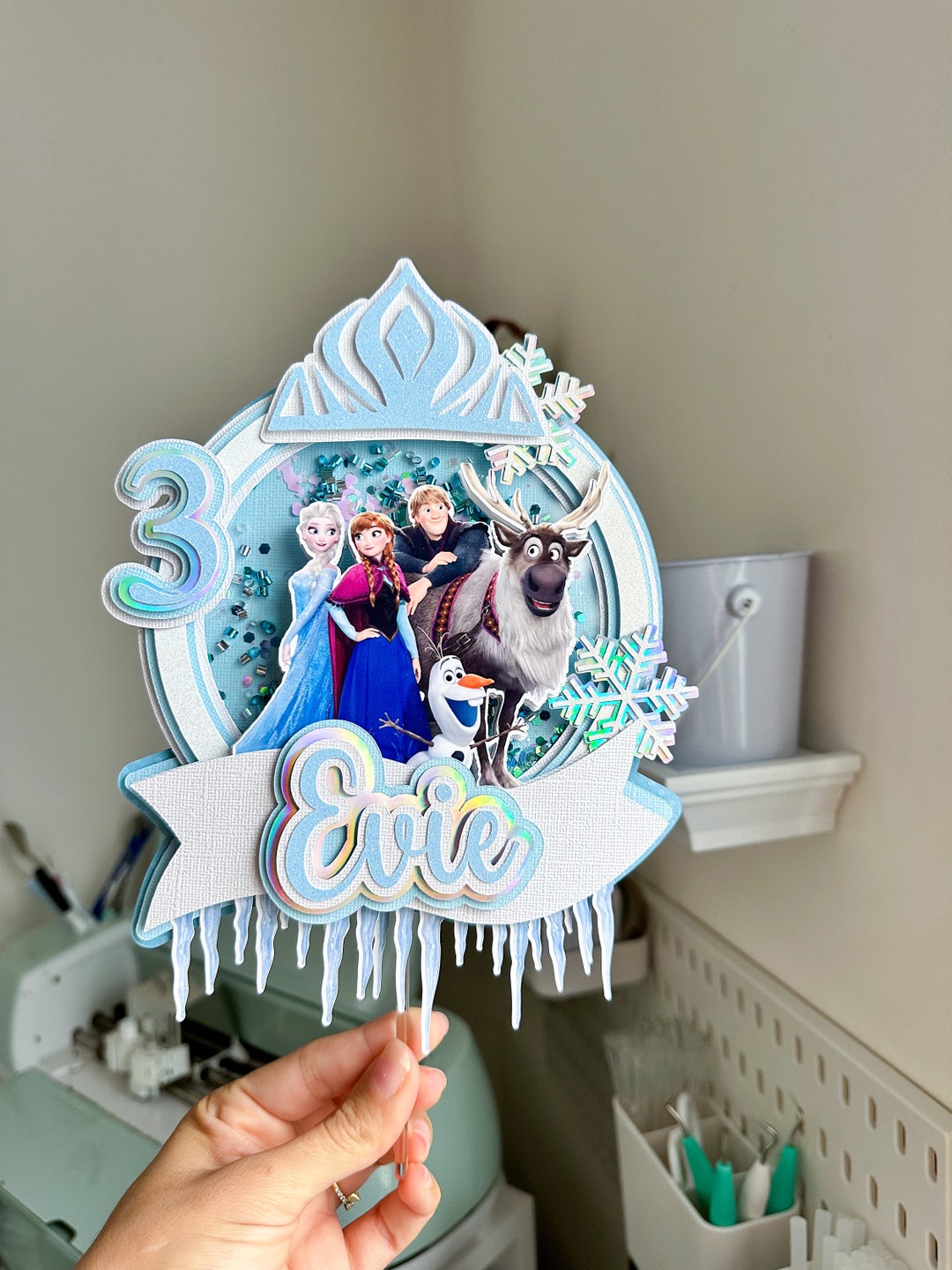 Elsa Cake Topper, Frozen Cake Topper, Winter Cake Topper, Snowflake ...