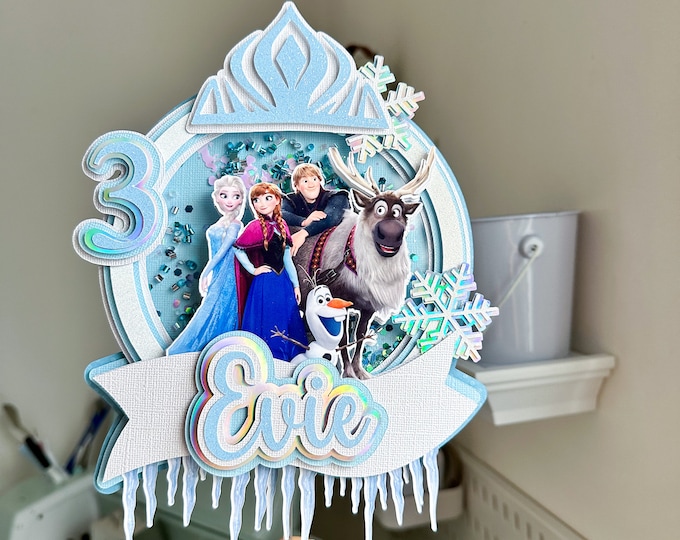 Elsa Cake Topper, Frozen Cake Topper, Winter Cake Topper, Snowflake ...