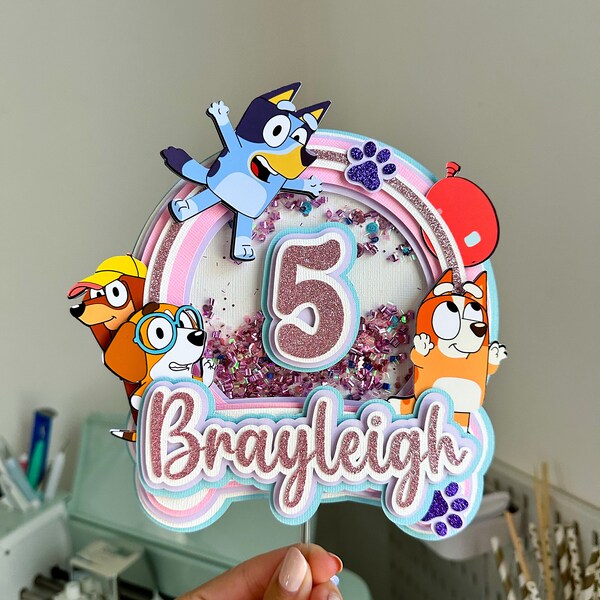Pink Bluey Cake Topper - Etsy
