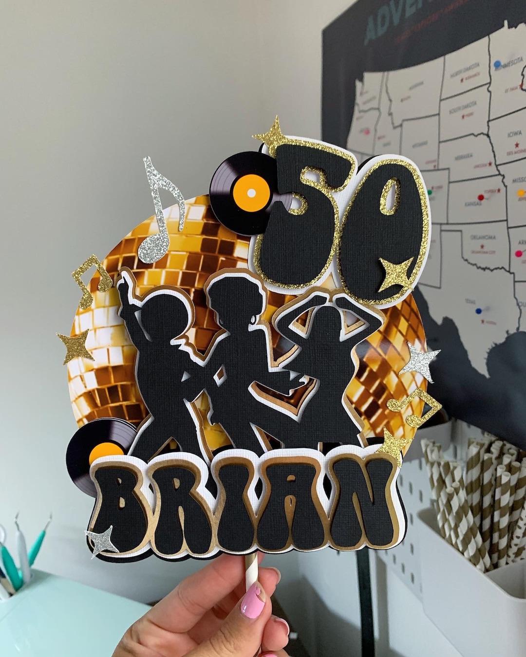Disco Cake Topper, 70s Disco Cake Topper - Etsy