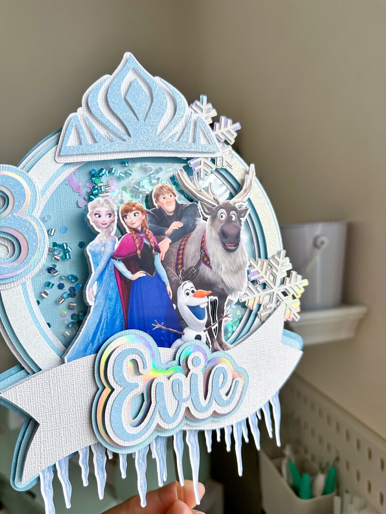 Elsa Cake Topper, Frozen Cake Topper, Winter Cake Topper, Snowflake ...