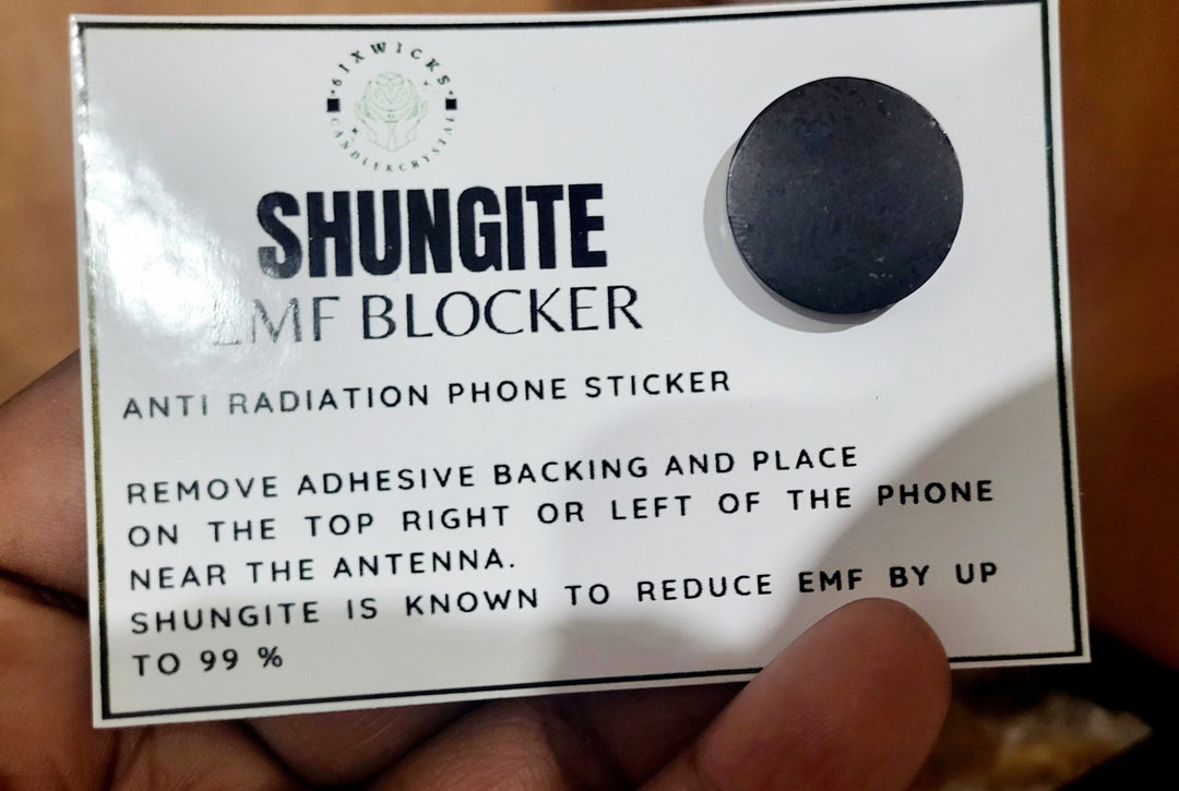 Shungite Phone Sticker, Emf Blocker, Shungite Stone, Round Plate ...