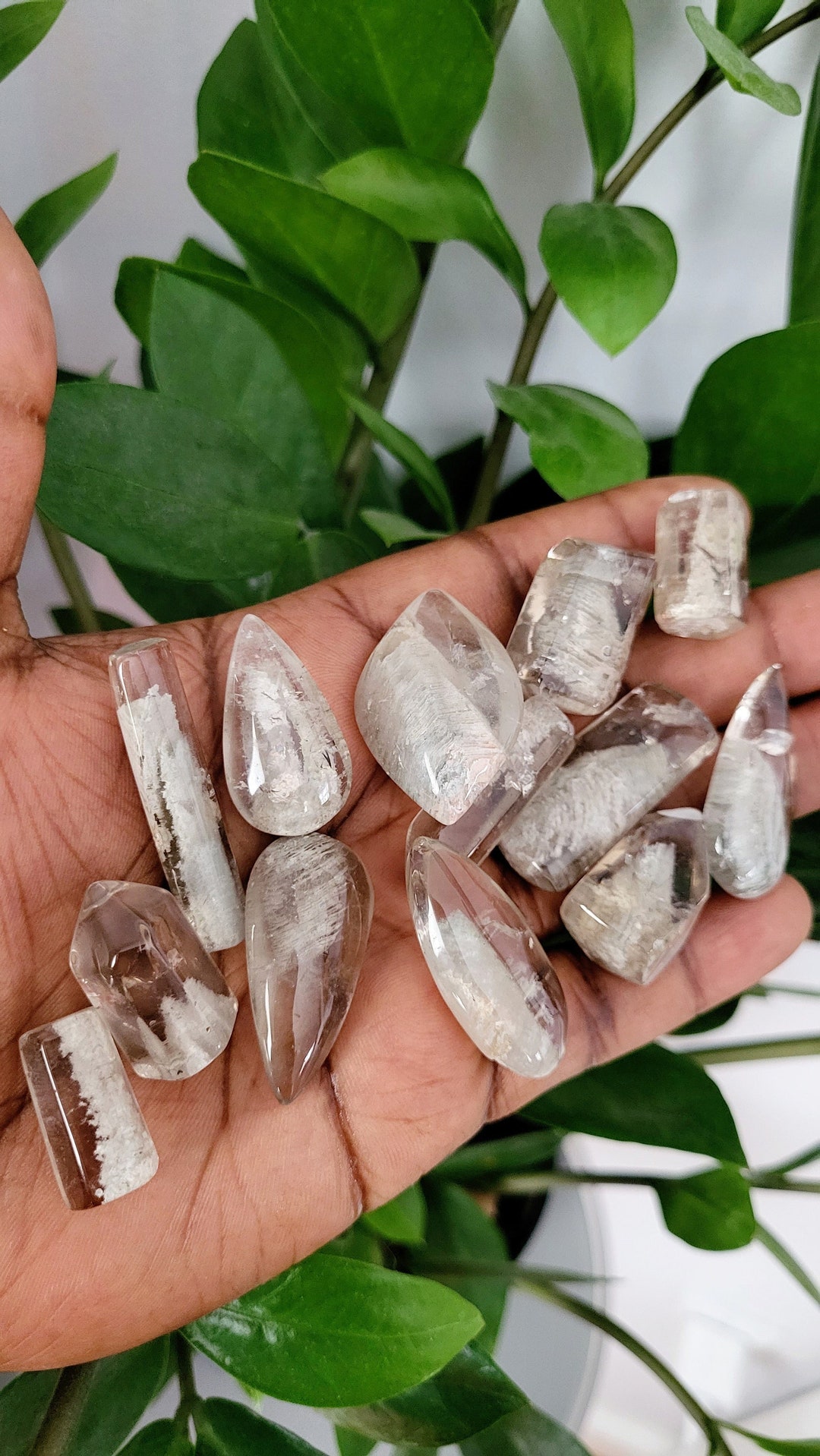 Thousand Layer Garden Quartz Crystal Cabachons, Garden Quartz, Thousand ...