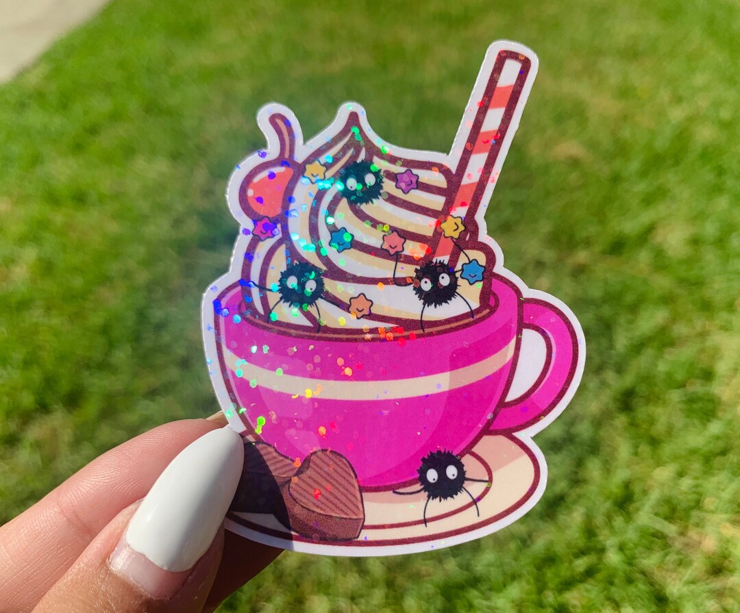 Soot Sprite and Konpeito Hot Chocolate water-resistant sticker - Etsy ...