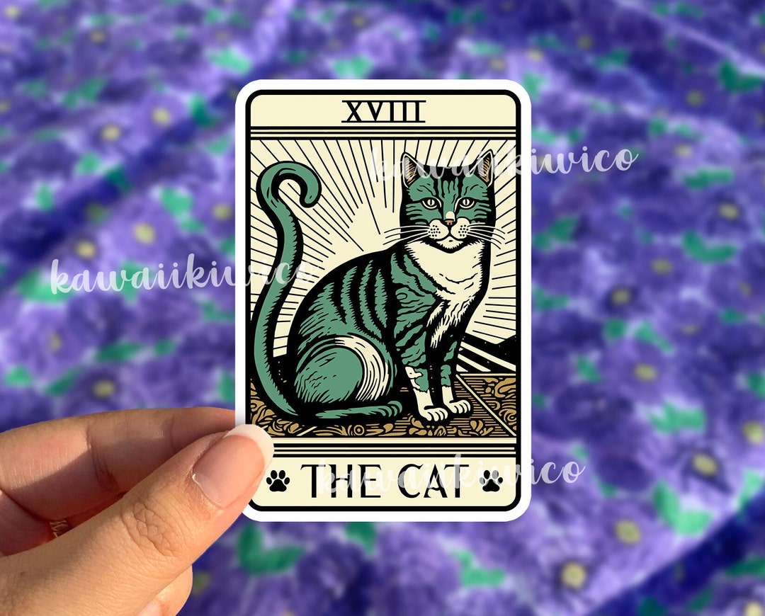 The Cat Tarot Card Major Arcana Waterproof Sticker | Witchcraft Sticker ...