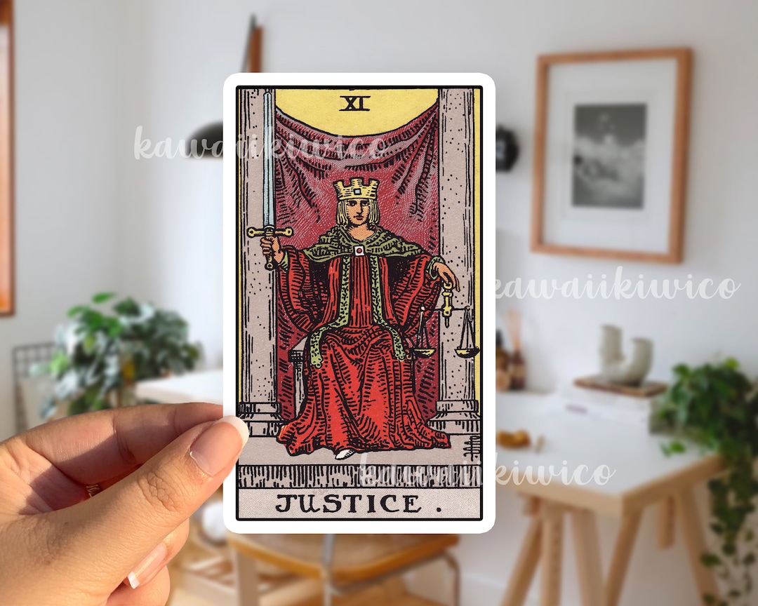 Justice Rider-waite Tarot Card Major Arcana Waterproof Sticker ...