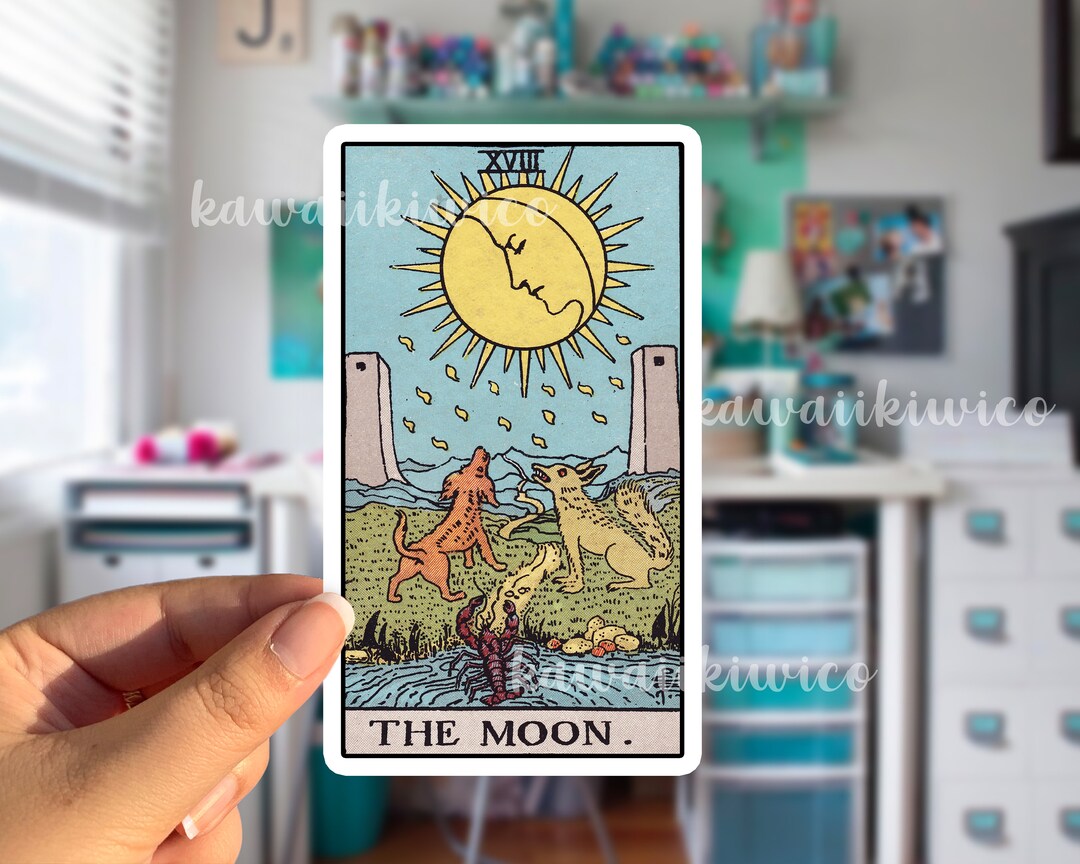 The Moon Rider-waite Tarot Card Major Arcana Waterproof Sticker ...
