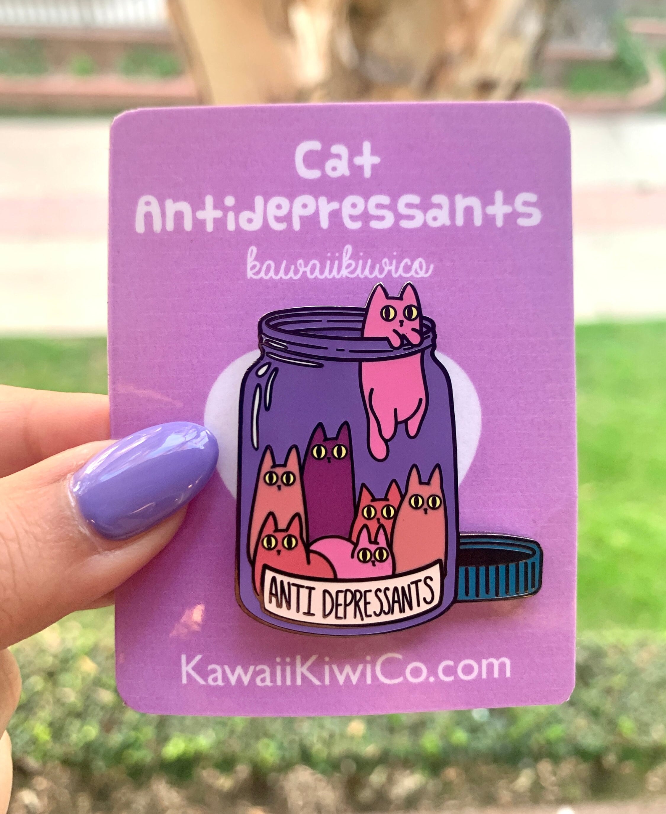 Large 1.75 Inch Antidepressant Cats in a Jar Hard Enamel Pin - Etsy