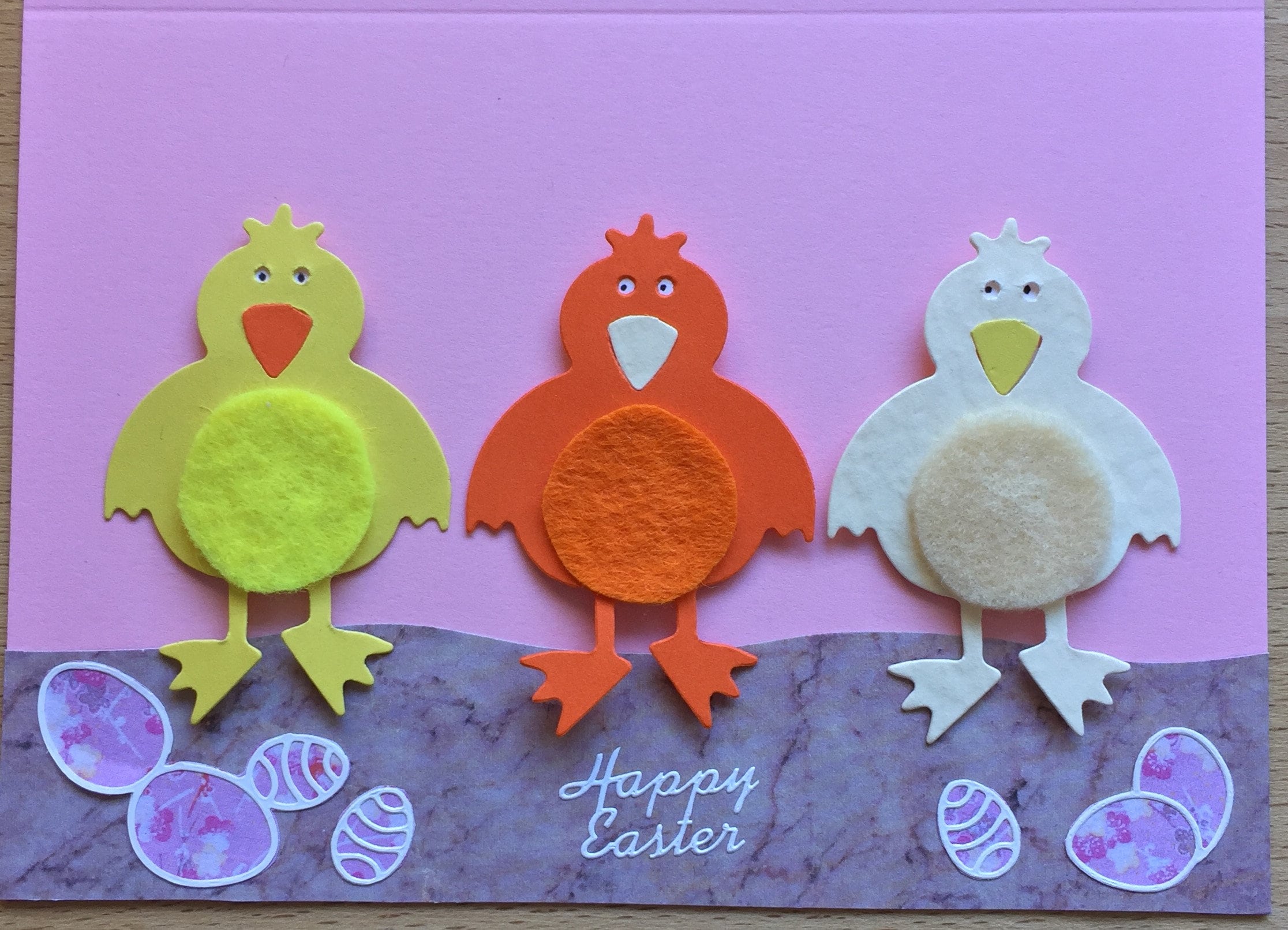 Hand Made Easter Card, Cute Chicks, Choice of Colours. 3D, Happy Easter ...