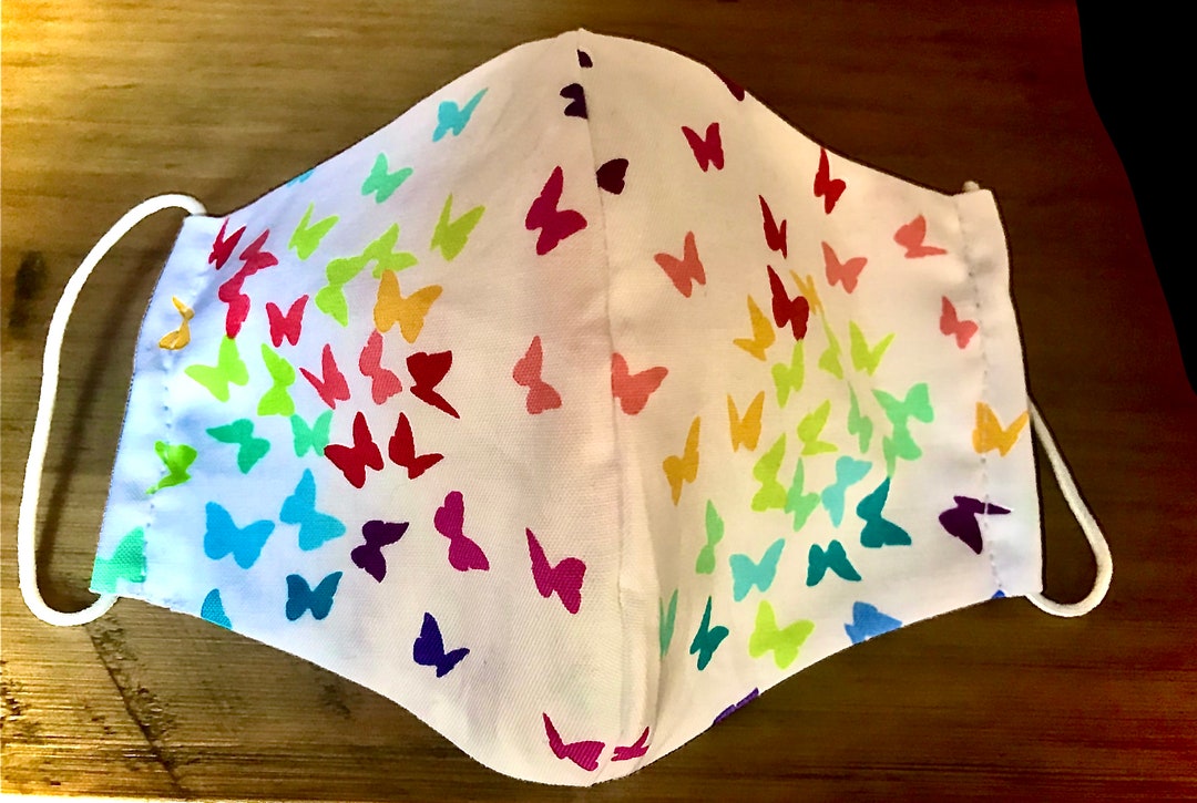 Rainbow Butterfly Facemask - Etsy