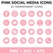 Pink Social Media Icons, Social Media Icons, Social Network Icons, Blog ...