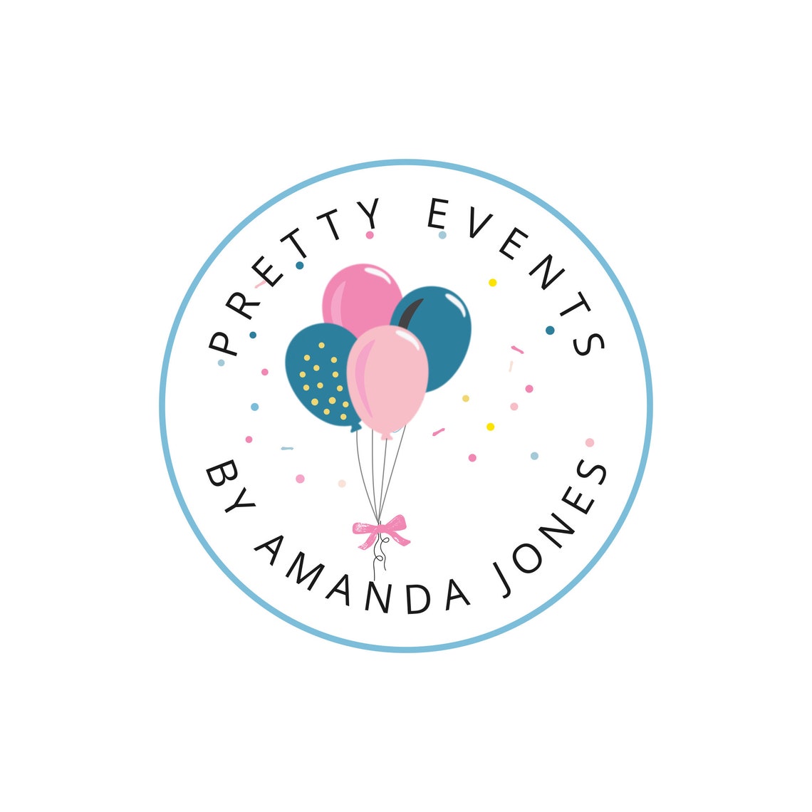 Balloons and Confetti Logo Confetti Logo Balloon Logo Party | Etsy
