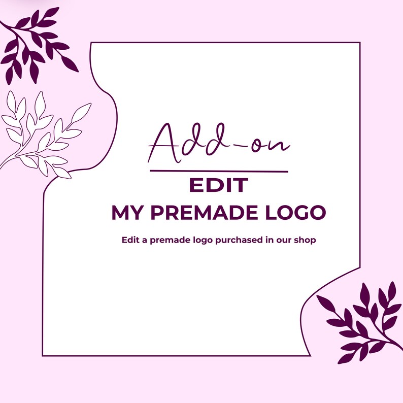 Edit My Logo Add-on Logo Edit Business Name or Tagline or - Etsy