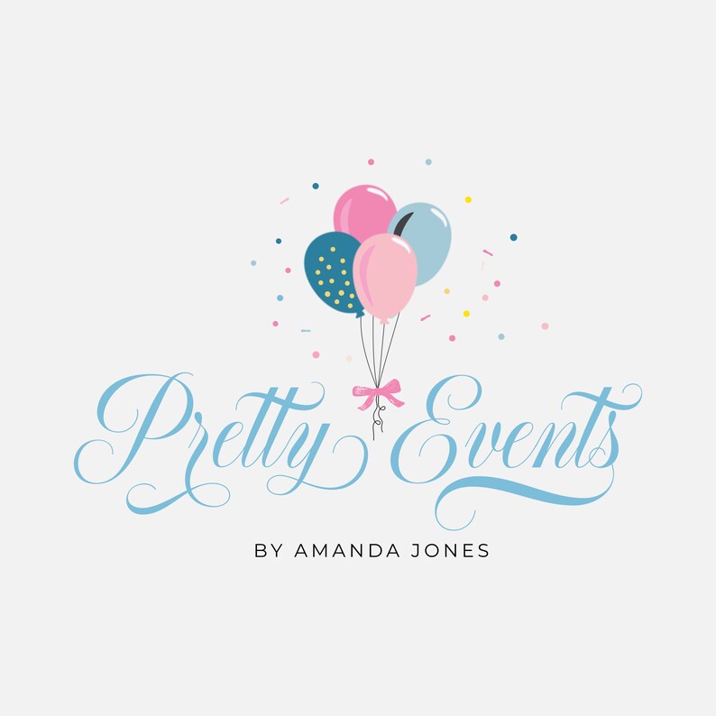 Balloons and Confetti Logo Confetti Logo Balloon Logo Party - Etsy