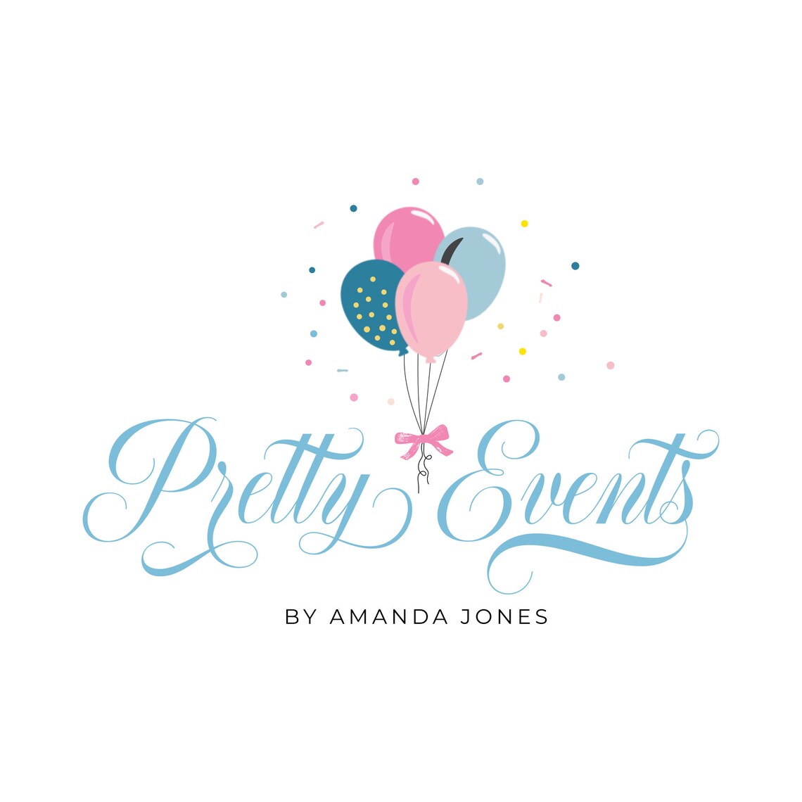 Balloons and Confetti Logo Confetti Logo Balloon Logo Party | Etsy