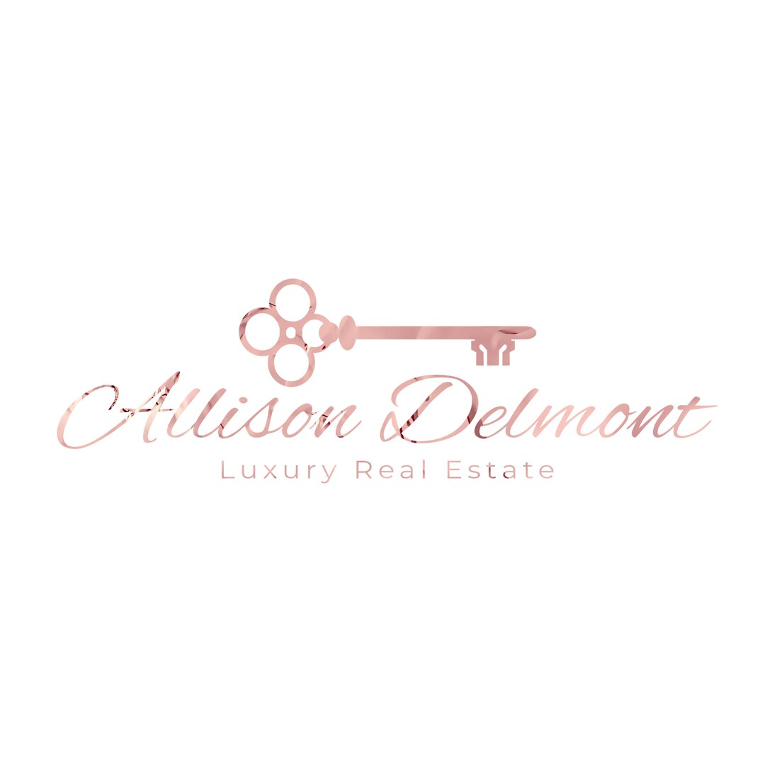 Luxury Real Estate Logo Key, Pink Foil Real Estate Logo Key, Realtor ...