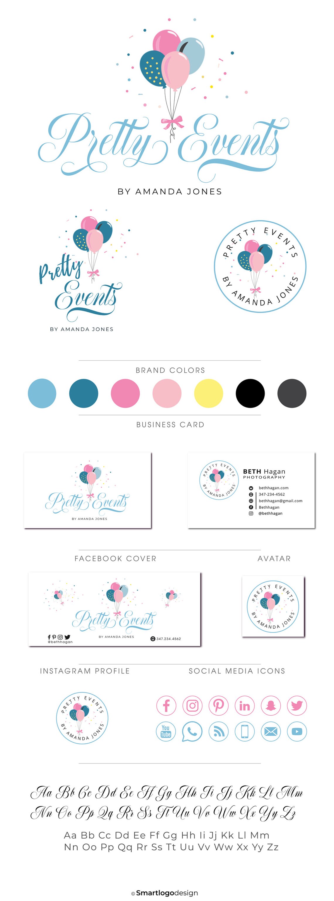 Balloons and Confetti Logo Confetti Logo Balloon Logo Party | Etsy