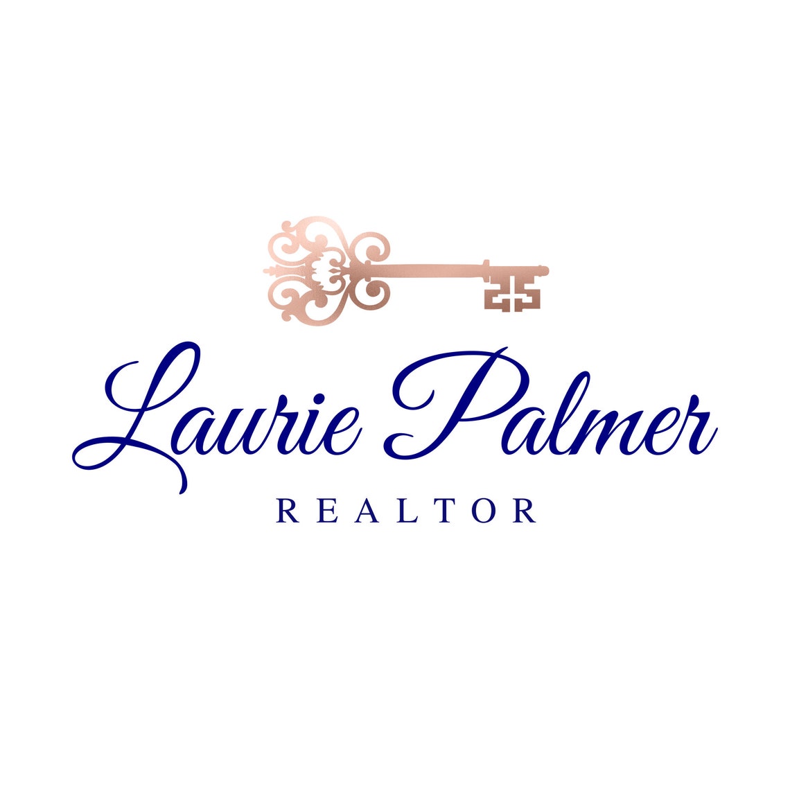 Realtor Logo Key Rose Gold Realtor Logo Real Estate Logo - Etsy