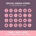 Pink Social Media Icons Social Media Icons Social Network - Etsy