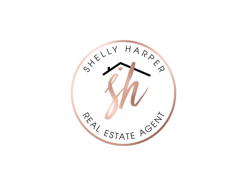 Real Estate Logo Rose Gold Real Estate Logo Realtor - Etsy