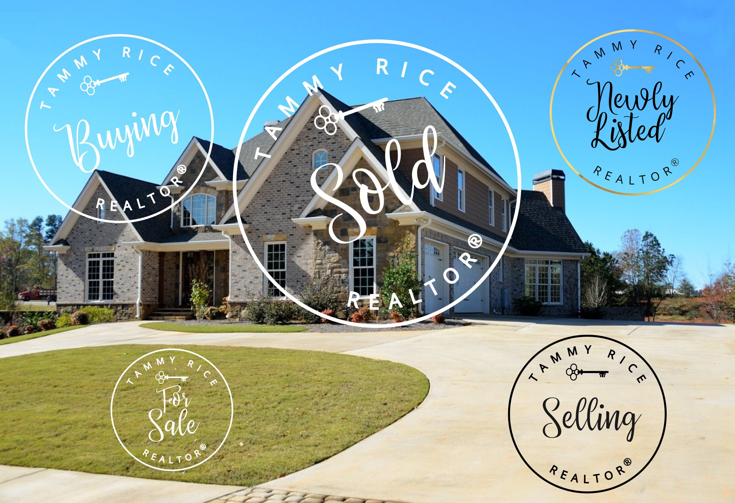 Real Estate Watermarks, Real Estate Badges, White Realtor Stamps, Open ...