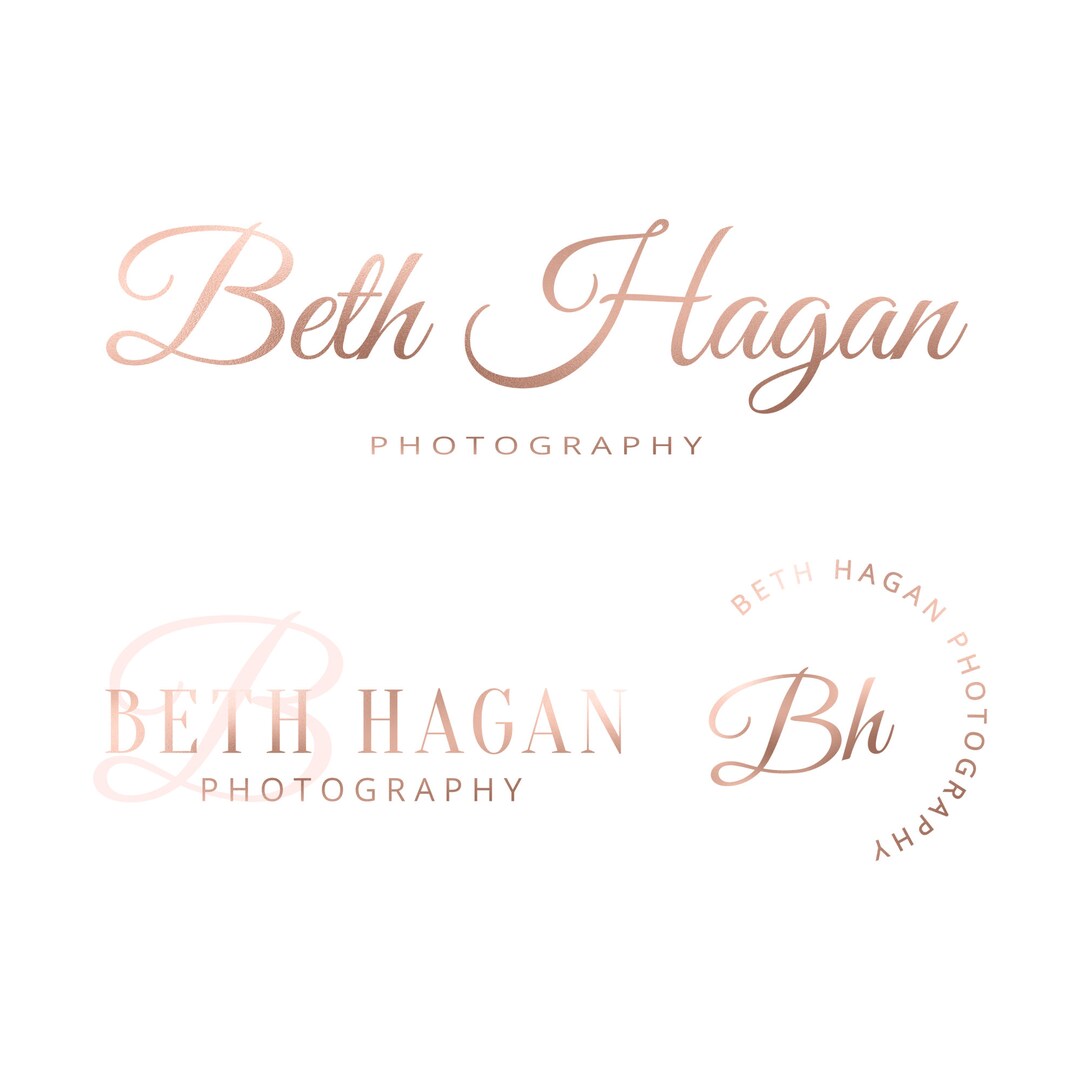 Rose Gold Logo Design, Photography Logo, Rose Gold Logo, Blog Logo ...