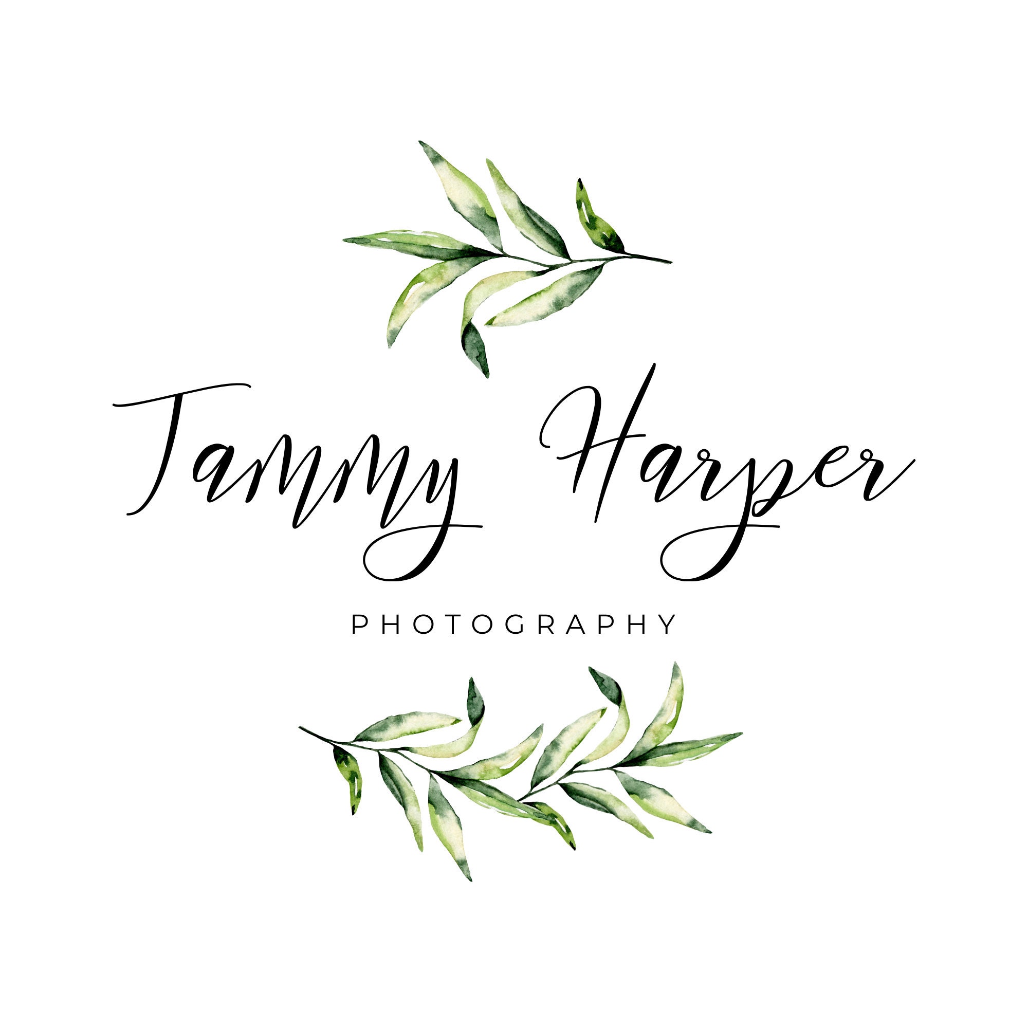 Floral Wreath Logo Premade Logo Flower Wedding Logo - Etsy