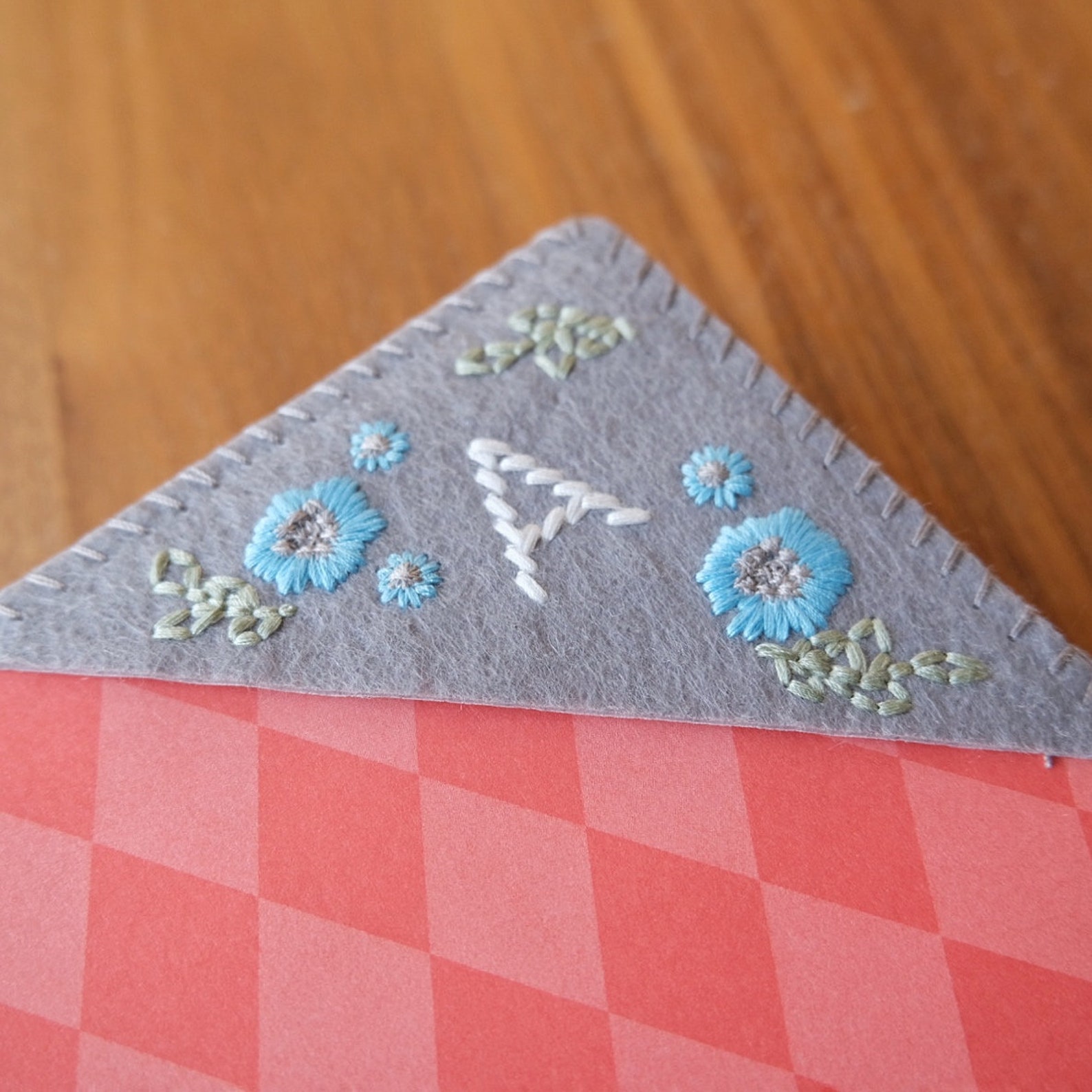 Personalized Hand Embroidered Corner Bookmark - Summer and Winter Set ...
