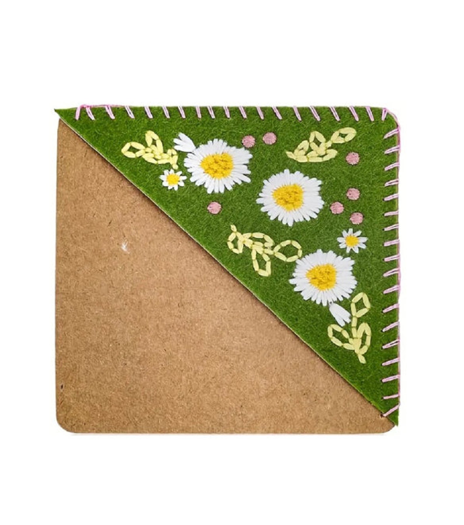 Cute Flower Embroidered Corner Bookmark Shipping From USA Felt Triangle ...