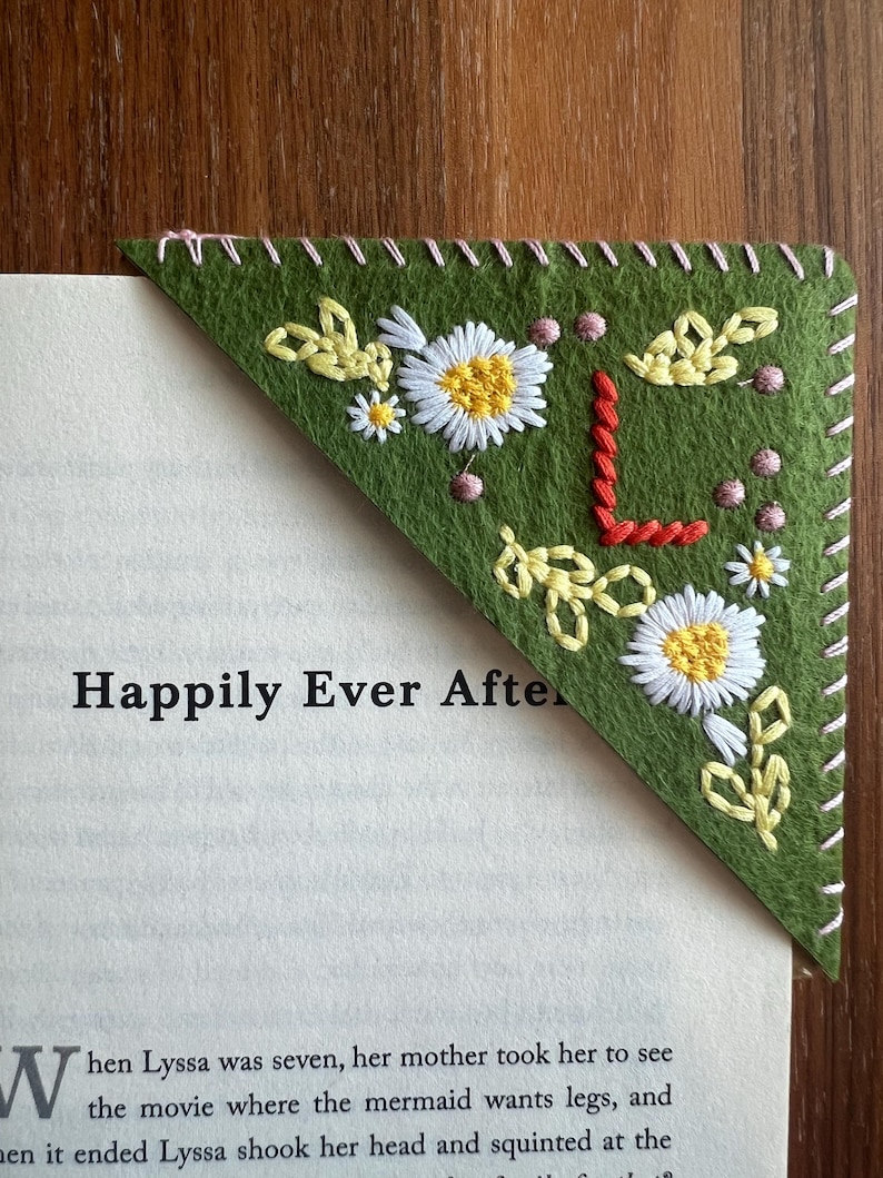 Cute Flower Embroidered Corner Bookmark - Shipping From USA - Felt ...
