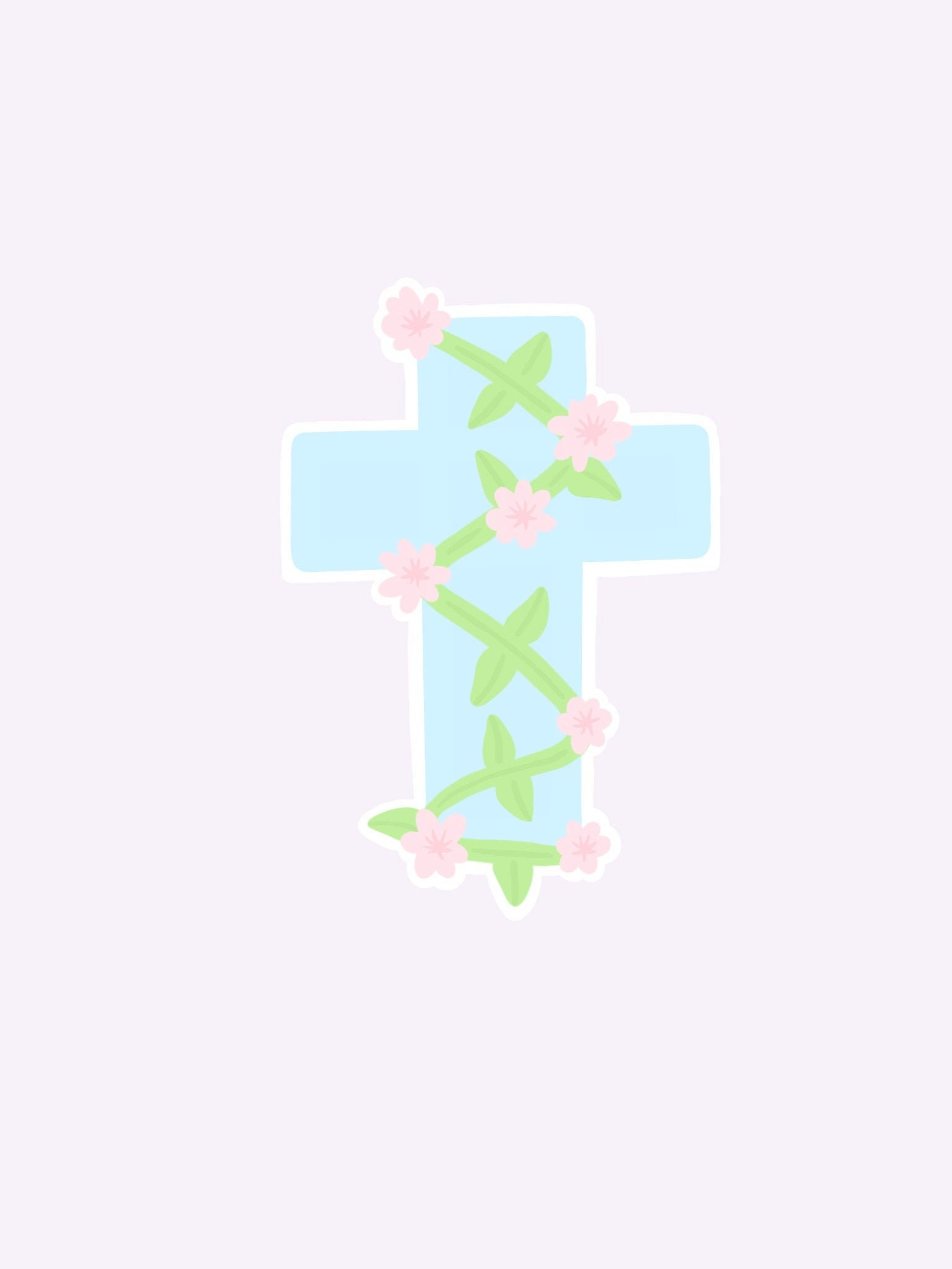 Flower Cross Sticker - Etsy
