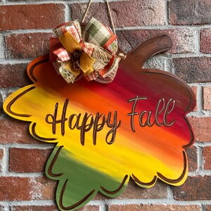 Thankful Door Hanger /fall Door Hanger/fall Leaf Door Hanger/happy Fall ...