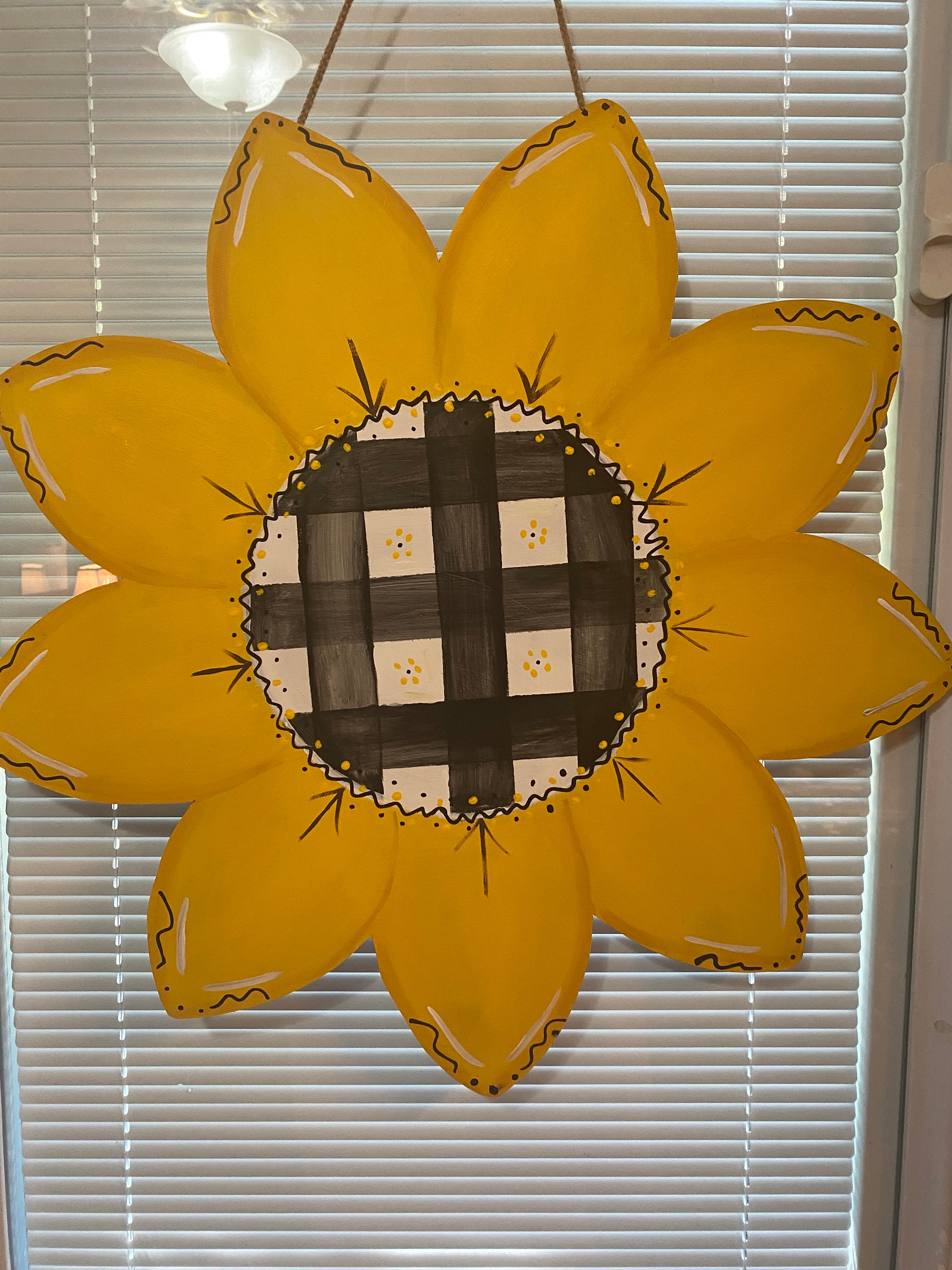 Hand Painted Sunflower Door Hanger, Summer Floral Decor - Etsy