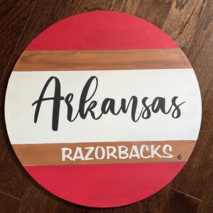 Arkansas Razorback Farmhouse Round / Door Hanger/razorback Door Hanger ...