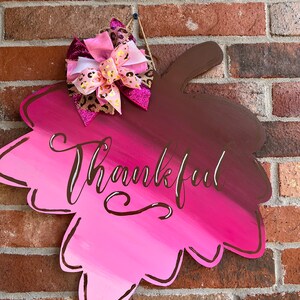 Thankful Door Hanger /fall Door Hanger/fall Leaf Door Hanger/happy Fall ...